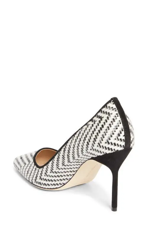 Manolo Blahnik Bb Pointed Toe Raffia Pump