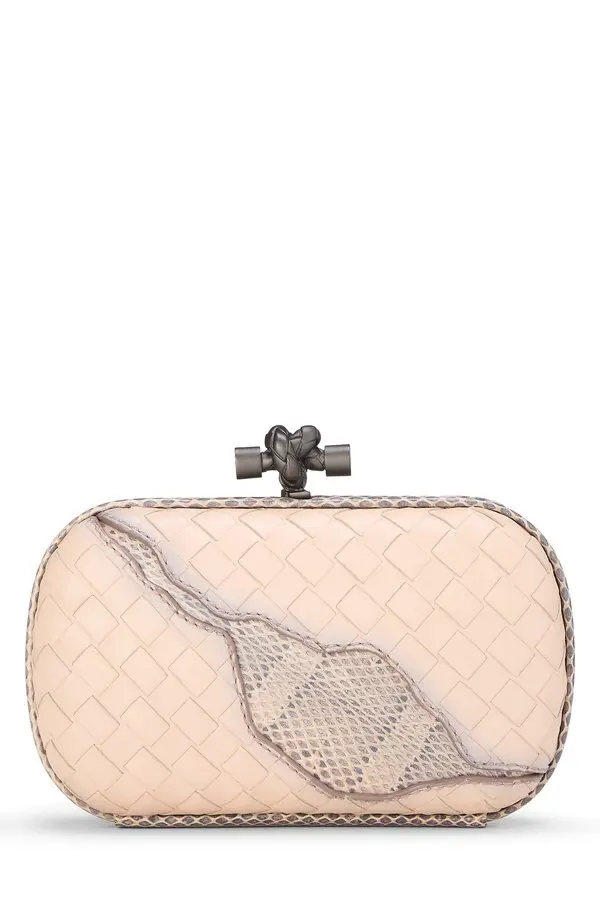 Bottega Veneta Intrecciato Python Clutch