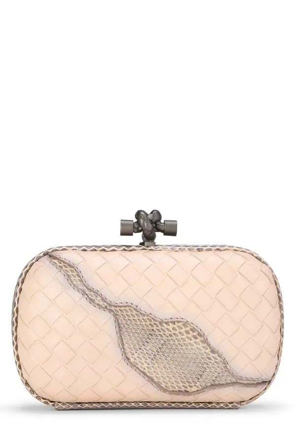 Bottega Veneta Intrecciato Python Clutch