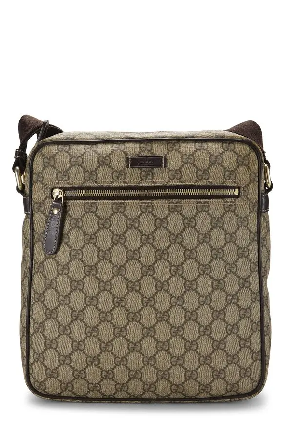 Gucci Original Gg Supreme Vertical Camera Bag - Brown