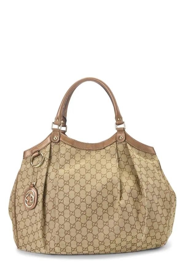 Gucci Original Gg Canvas Lurex Sukey Tote