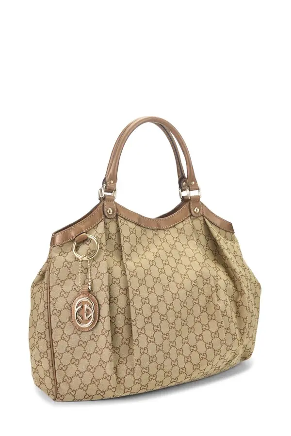 Gucci Original Gg Canvas Lurex Sukey Tote