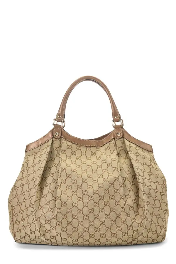 Gucci Original Gg Canvas Lurex Sukey Tote