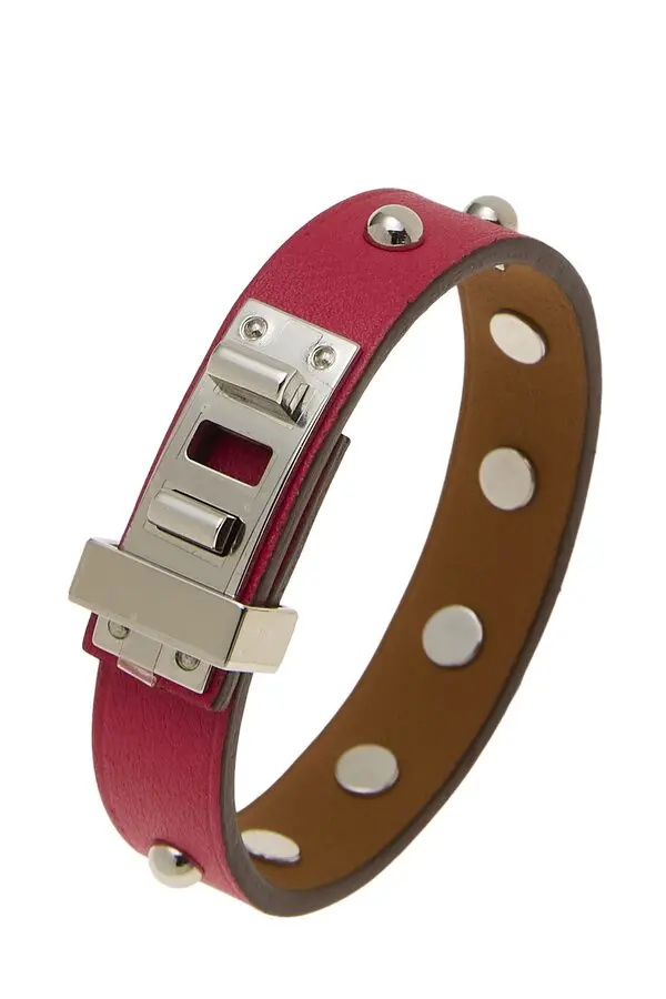 Hermès Swift Dog Clous Ronds Bracelet - Pink