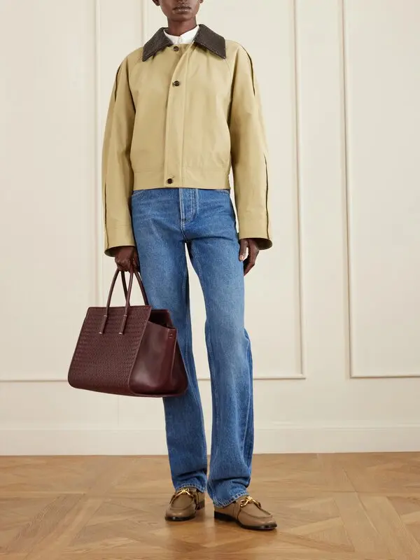 Bottega Veneta Barbara Intrecciato Leather Tote - Burgundy