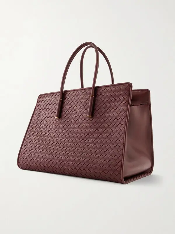 Bottega Veneta Barbara Intrecciato Leather Tote - Burgundy