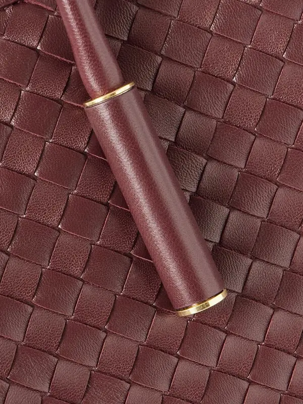 Bottega Veneta Barbara Intrecciato Leather Tote - Burgundy