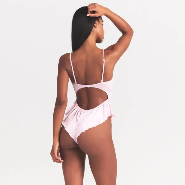SKIMS Stretch Satin Tie Front Teddy