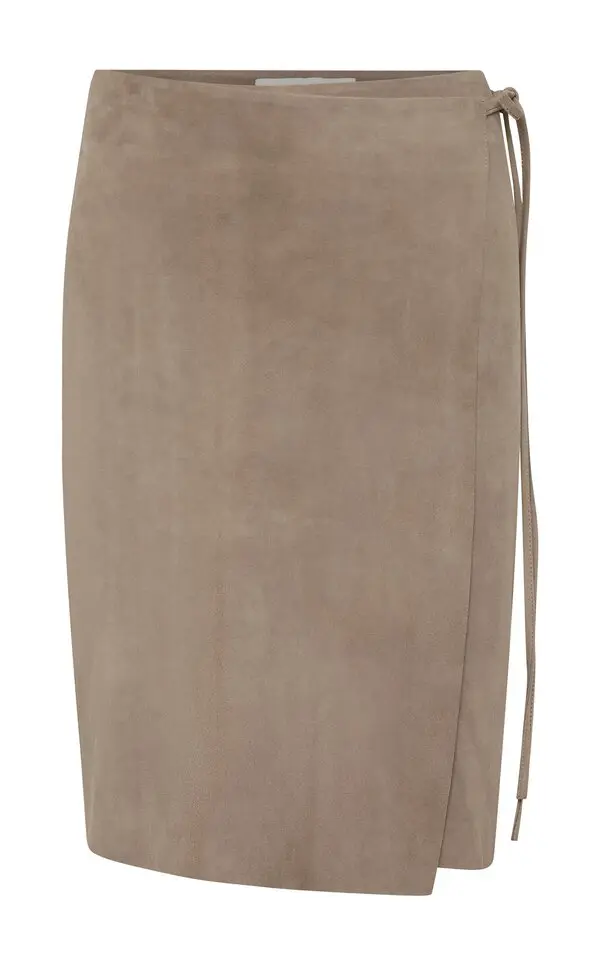 ST. AGNI Suede Wrap Skirt