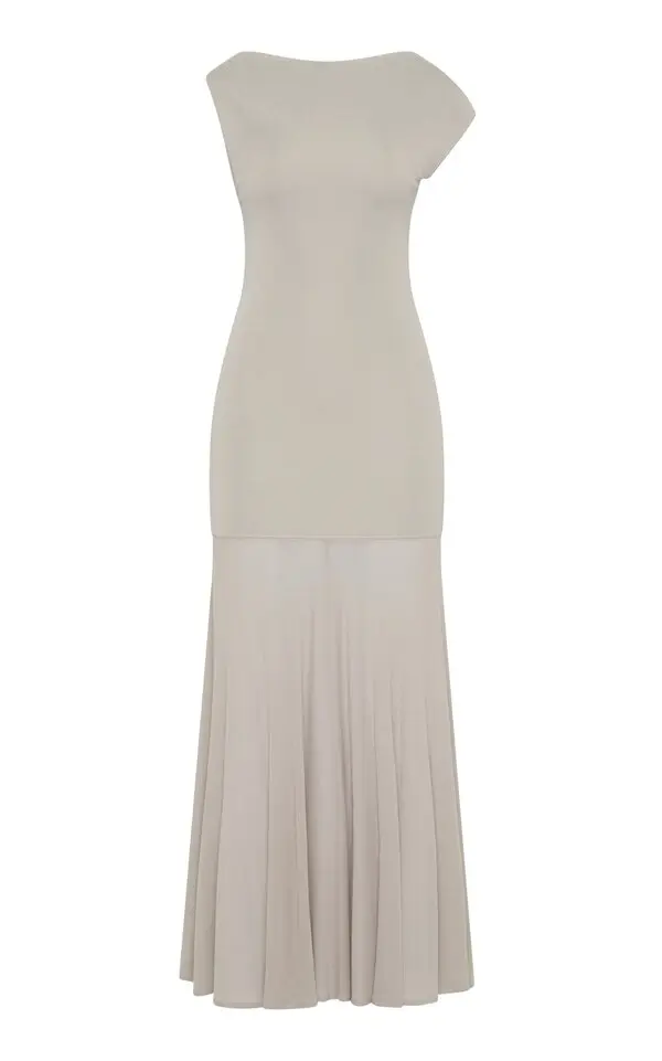 ST. AGNI Circle Hem Maxi Dress - Neutral