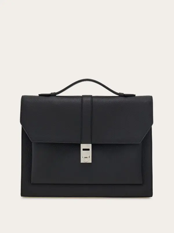 FERRAGAMO Hug Buckle Briefcase - Black