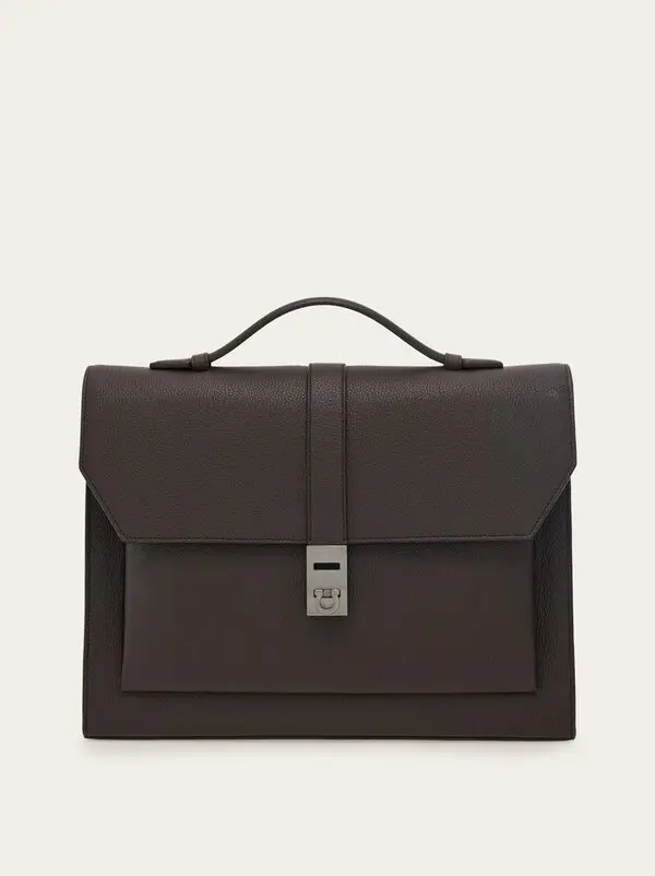 FERRAGAMO Hug Buckle Briefcase - Brown