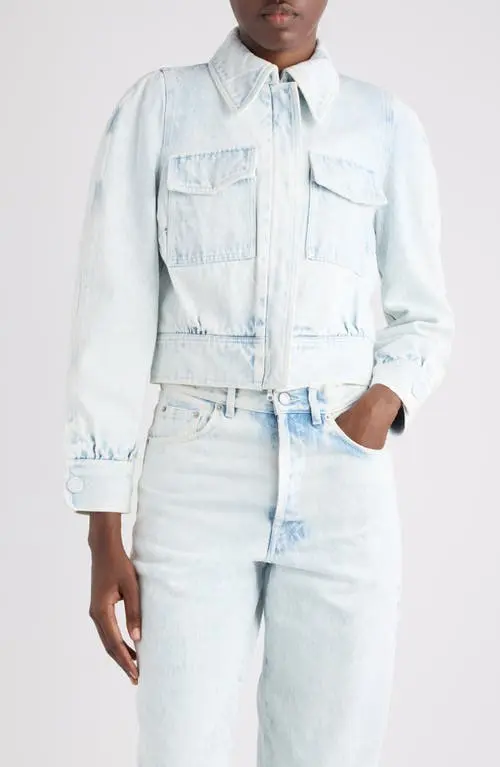 Dries Van Noten Extreme Bleach Heavyweight Denim Jacket - Pale Blue