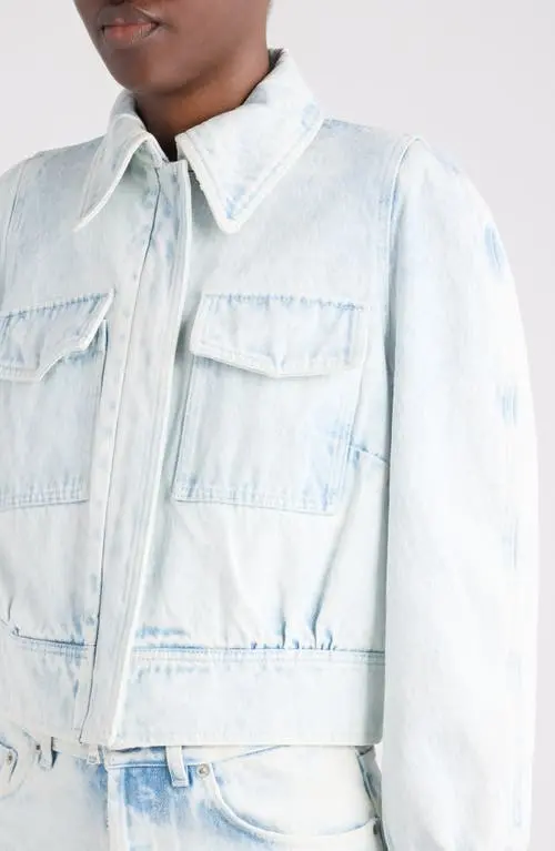 Dries Van Noten Extreme Bleach Heavyweight Denim Jacket - Pale Blue