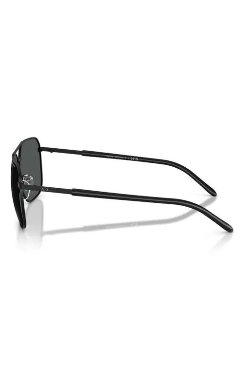 Armani Exchange 59mm Pilot Sunglasses - Matte Black/dark Grey