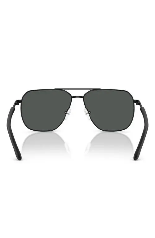 Armani Exchange 59mm Pilot Sunglasses - Matte Black/dark Grey