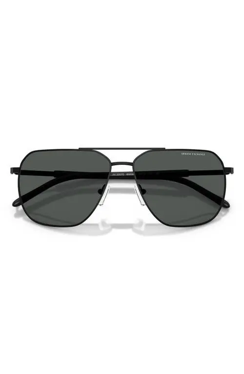 Armani Exchange 59mm Pilot Sunglasses - Matte Black/dark Grey