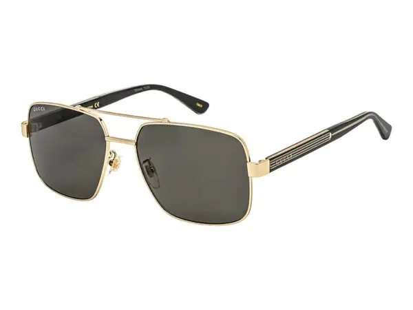 Gucci Rectangle Frame Sunglasses - Gold Crystal/grey (gg0529s/001)
