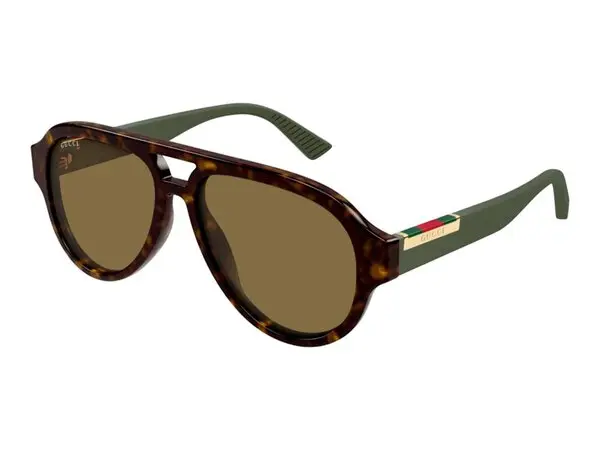 Gucci Havana Aviator Sunglasses - Havana Green Brown/brown (gg2088s/004)