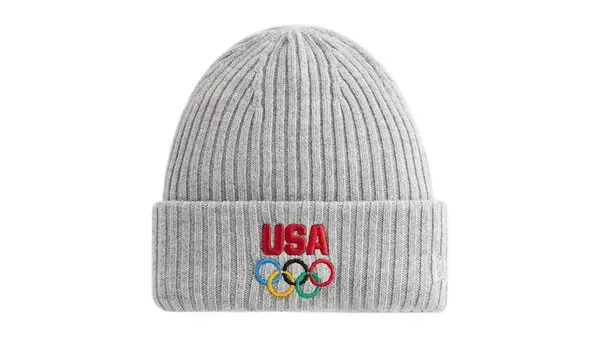 Kith X New Era Team Usa Knit Mia Beanie - Light Heather Grey