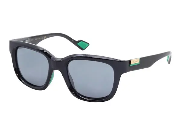 Gucci Rectangular Full Rim Sunglasses - Black Black Grey/mirror (gg1621s/001)