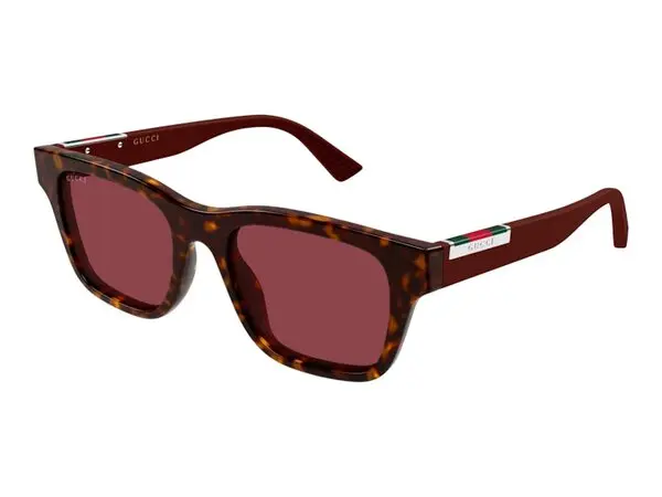 Gucci Square Sunglasses - Havana Burgundy Red/red (gg2089s/003)