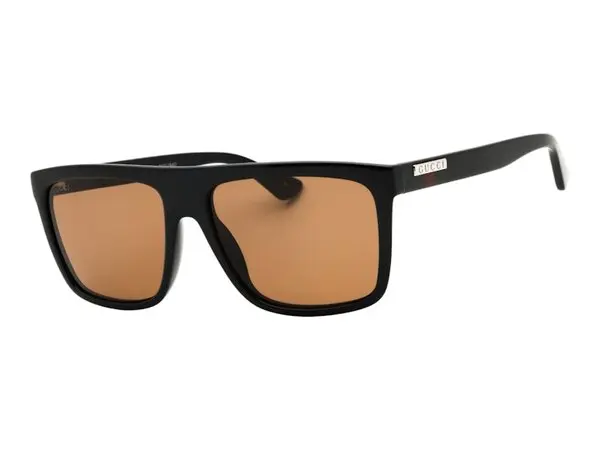 Gucci Rectangular Sunglasses - Black/brown