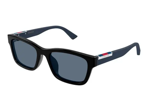 Gucci Rectangular Full Rim Sunglasses - Black/blue (gg2092sa/003)