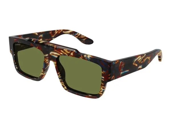 Gucci Square Sunglasses - Havana/green (gg1460s/002)