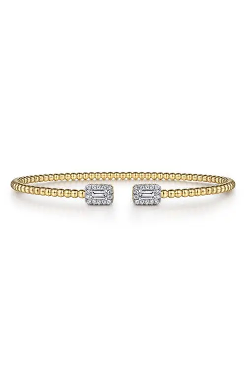 GABRIEL & CO. Diamond Baguette Beaded Cuff Bracelet