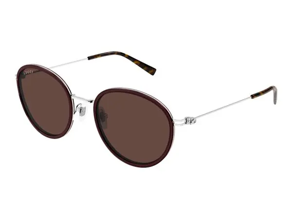 Gucci Round Frame Sunglasses - Brown Silver/brown (gg1849s/004)