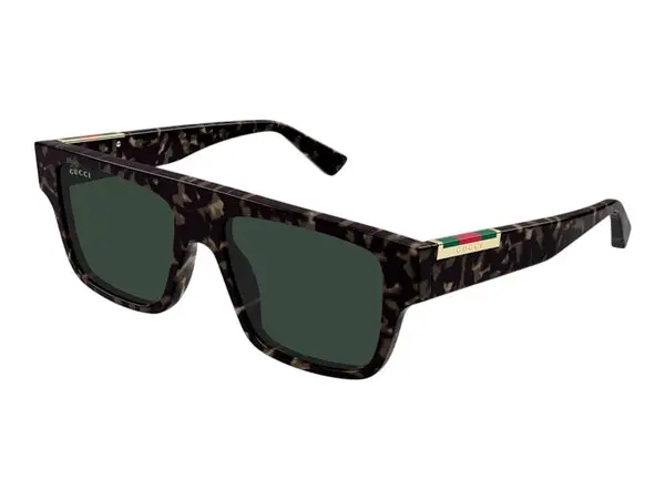 Gucci Flat Top Havana Sunglasses - Havana Havana Green/green (gg1960s/004)