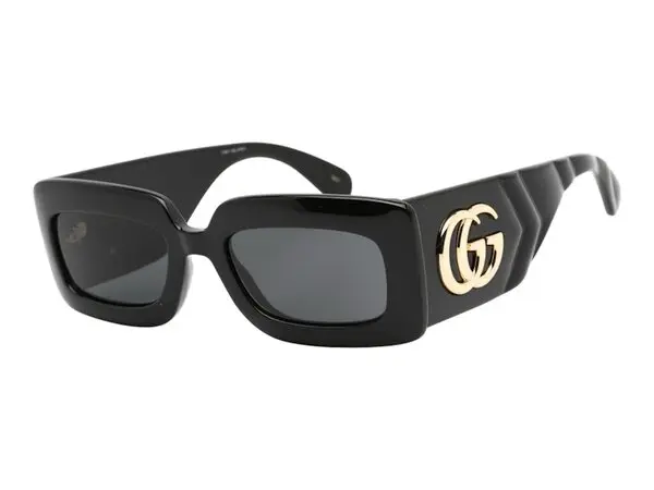 Gucci Rectangular Full Rim Sunglasses - Black/grey (gg0811s/001)