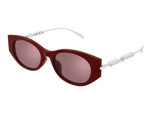 Gucci Square Sunglasses - Burgundy Silver Red/red (gg1970sa/004)