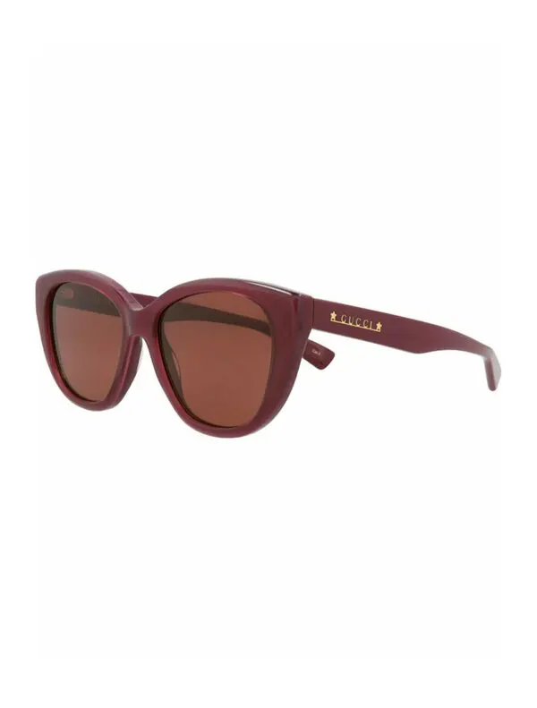 Gucci Cat Eye Frame Recycled Acetate Sunglasses - Burgundy Burgundy Brown (gg1588s/30014859/003)