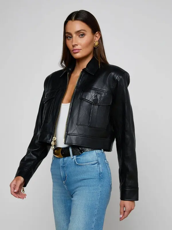 L'Agence Micah Oversized Leather Jacket