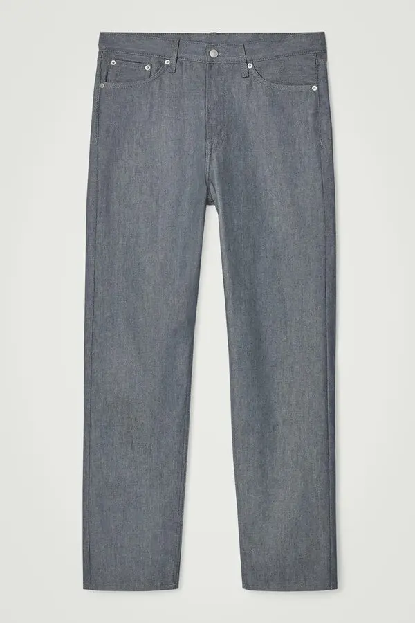 Cos Signature Regular-fit Straight-leg Jeans - Gray