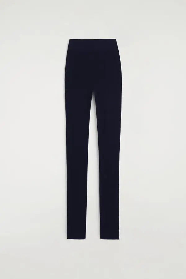 Cos Seamless Merino Wool Leggings - Navy
