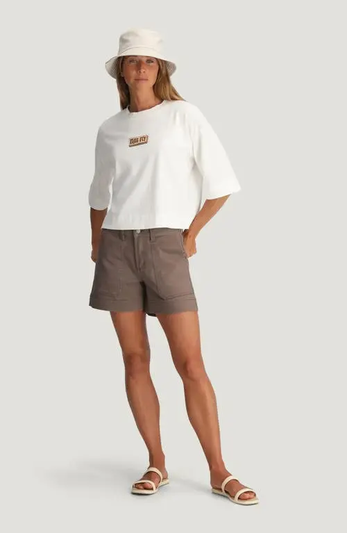 FREE FLY Stretch Cotton Twill Relaxed Short - Fossil