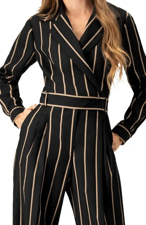 IVONNE Striped Jumpsuit With Pockets