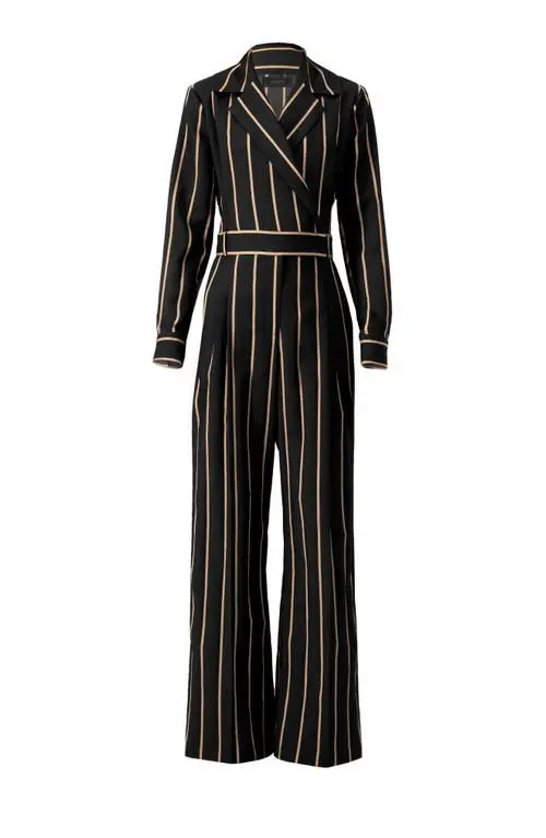 IVONNE Striped Jumpsuit With Pockets