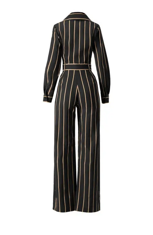 IVONNE Striped Jumpsuit With Pockets