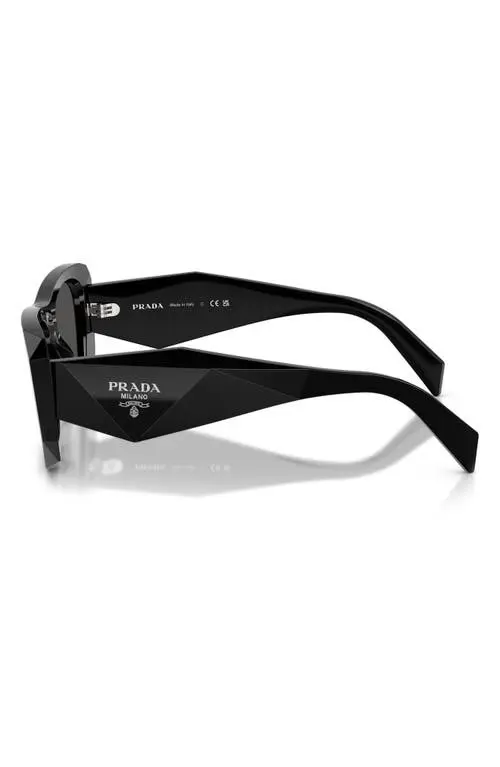 Prada 53mm Square Sunglasses - Black/dark Grey