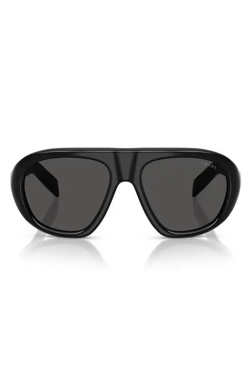 Prada 57mm Irregular Sunglasses - Black/dark Grey