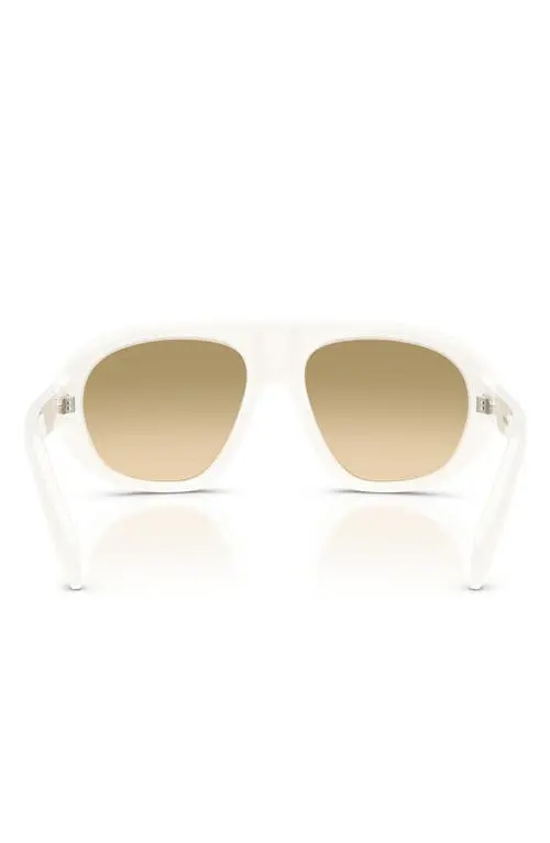 Prada 57mm Irregular Sunglasses - Talc/yellow Gradient Brown