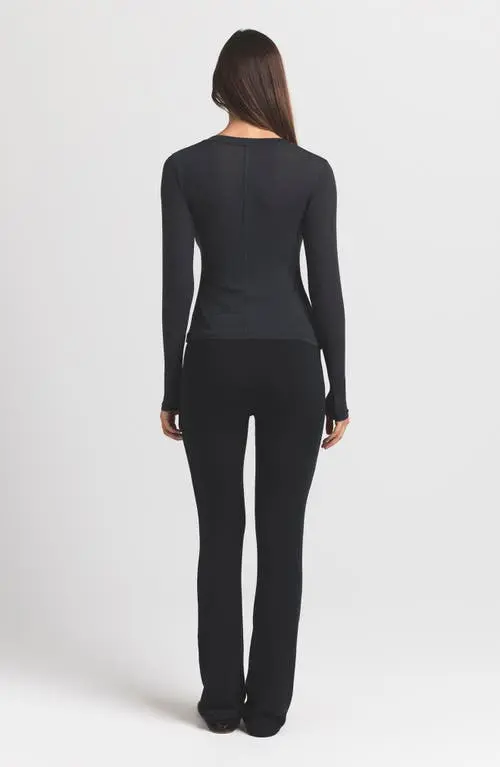 SKIMS Sheer Modal Henley - Onyx