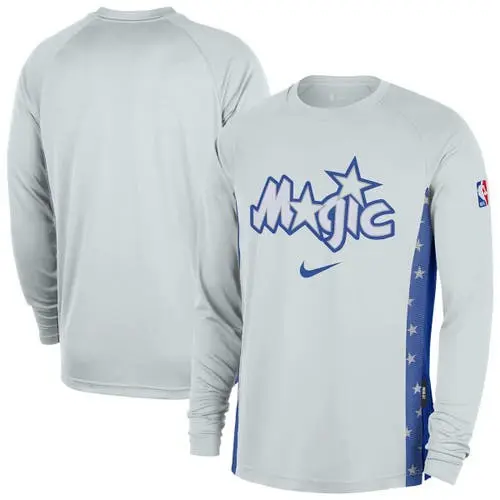 Nike Orlando Magic 2025/26 City Edition Authentic Pregame Dri-fit Long Sleeve Shooting T-shirt - Silver