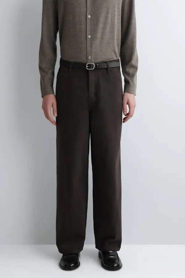 Cos Wide-leg Denim Pants - Brown
