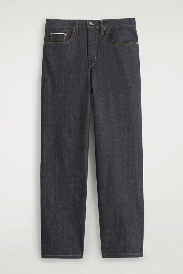 Cos Rider Raw Selvedge Relaxed-fit Straight-leg Jeans - Indigo