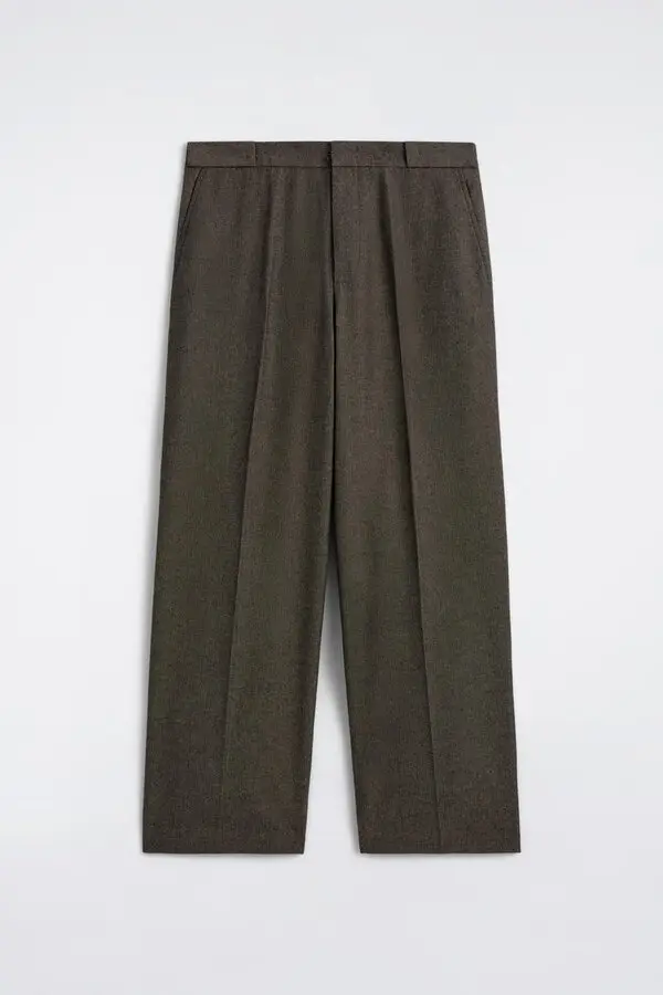 Cos Herringbone Relaxed-fit Wide-leg Trousers